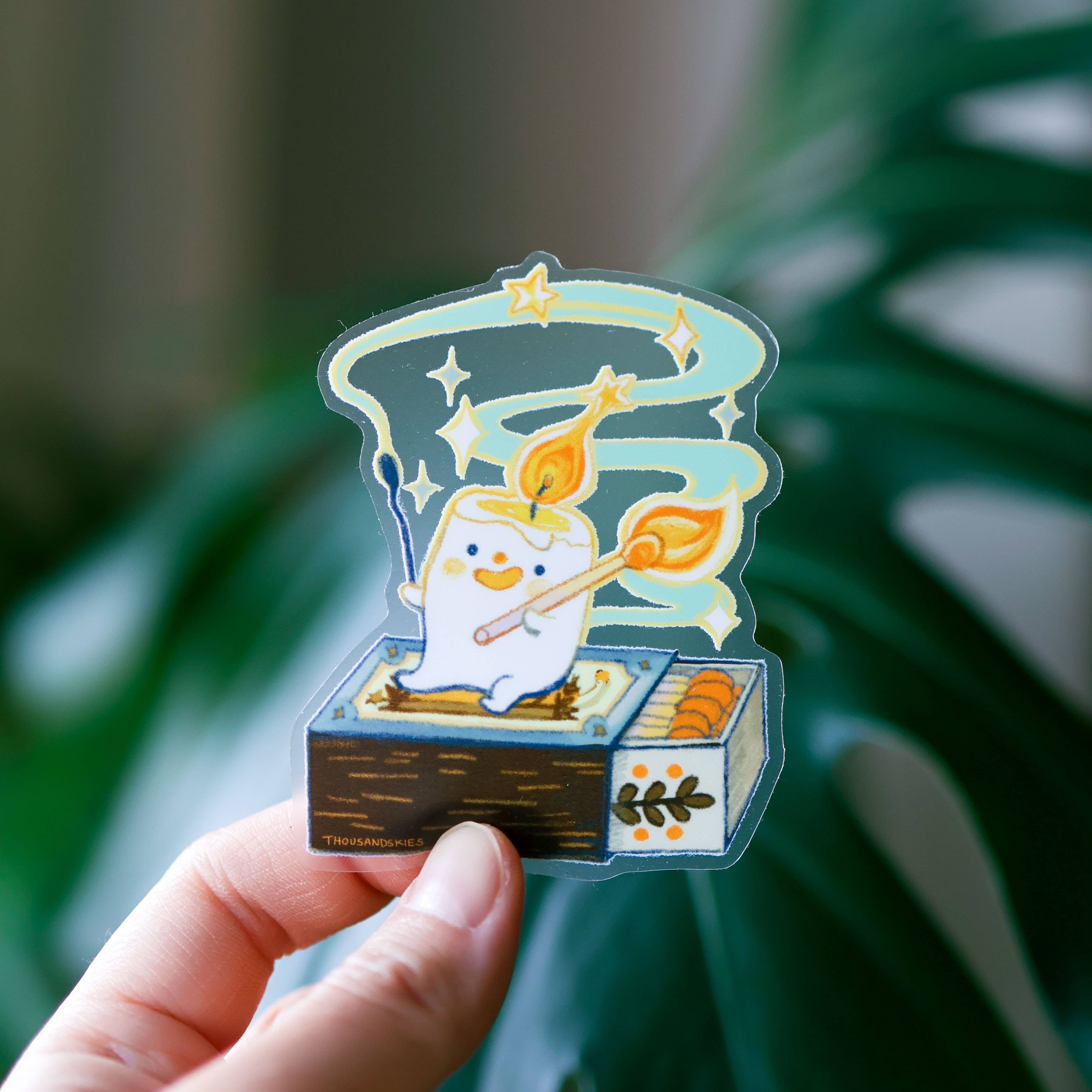 Transparent Marshmallow Candle Vinyl Sticker – Suteki Stickers