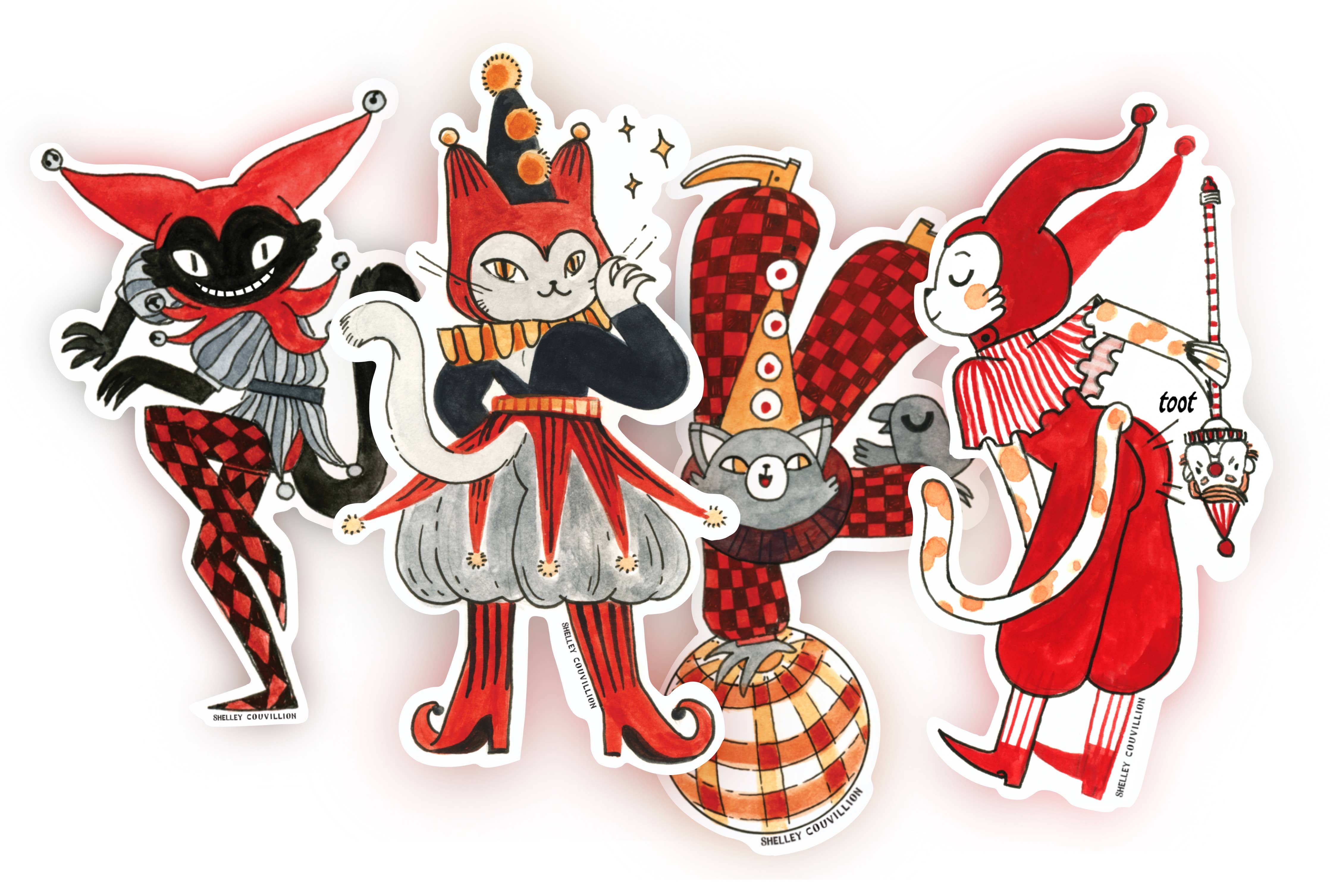 Jester Cat Vinyl Sticker – Suteki Stickers