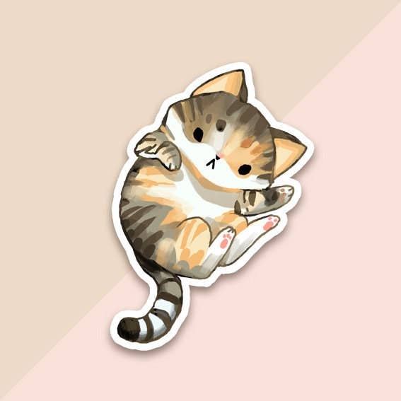 Tricolor Tabby Cat vinyl sticker – Suteki Stickers
