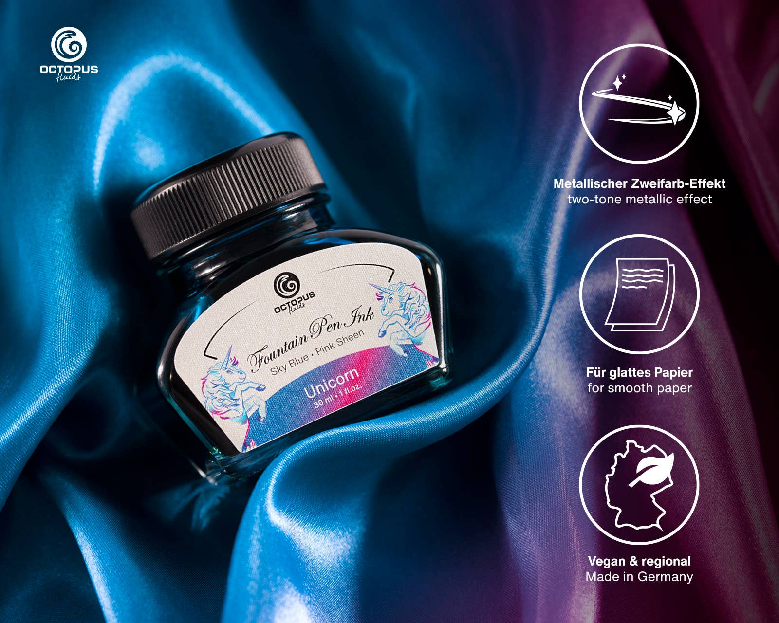 Sheen Unicorn Blue Fountain Pen Ink – Suteki Stickers